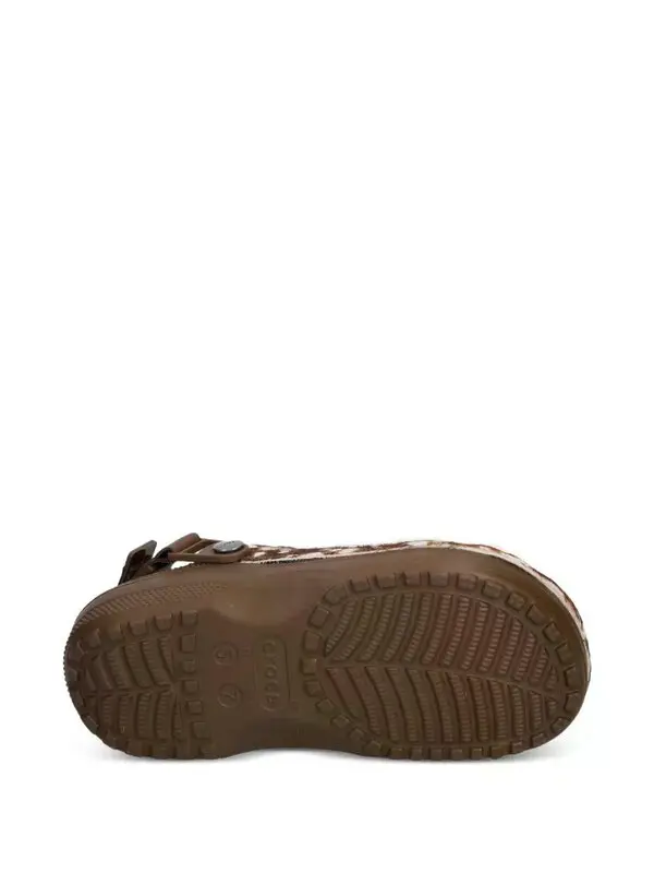 CROCS Fawn-print Touch-strap Slides - Brown