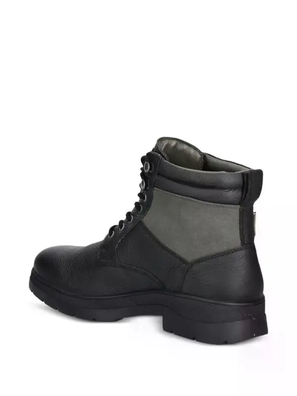 Barbour Eslington Grain-leather Lace-up Boots - Black