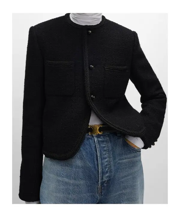 Celine Chasseur Jacket In Wool Natt