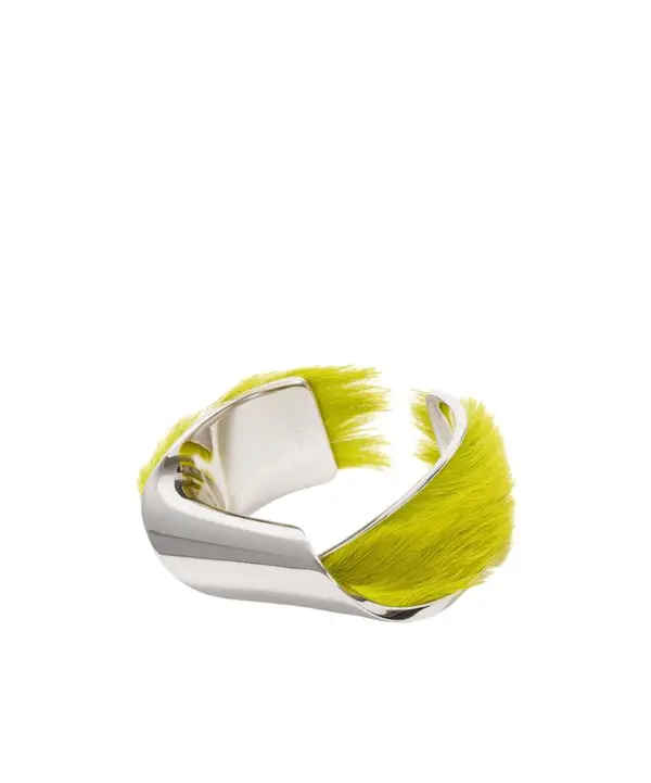 Loewe Thin Twisted Cuff In Hairy Calfskin
