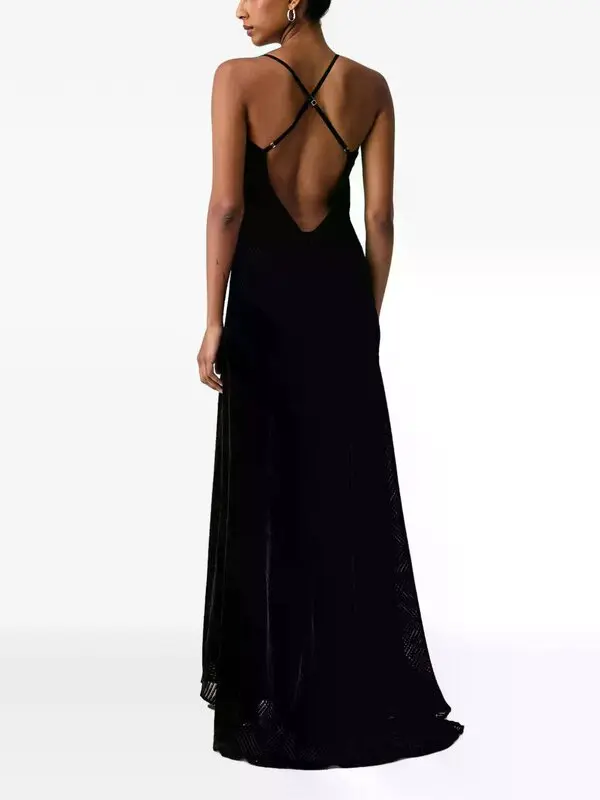 ERMANNO FIRENZE Lace-trimmed Devoré Maxi Dress
