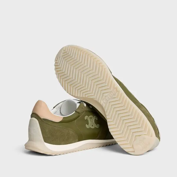 Celine Racer Sneaker In Nylon, Suede Calfskin And Calfskin