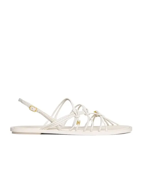 Celine Knots Triomphe Flat Sandal In Goatskin