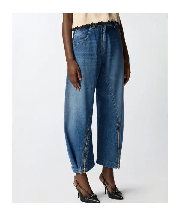 Pinko Sicuro Zip Wide-leg Jeans