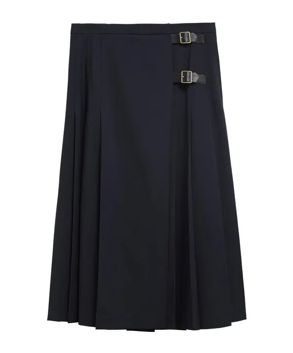 Barbour Pleated Midi Skirt - Black
