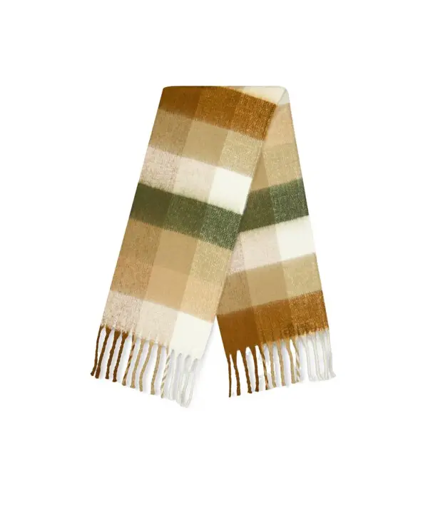 Barbour Color Block Plaid Scarf