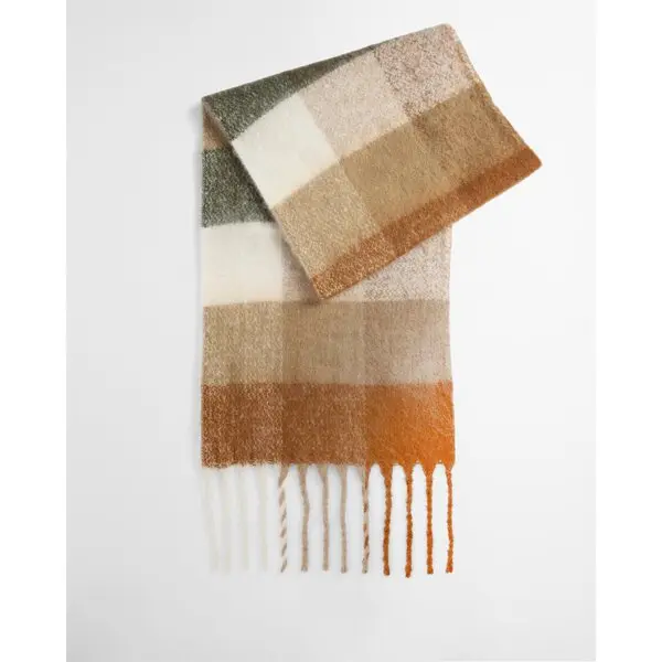 Barbour Color Block Plaid Scarf