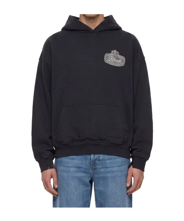 Rhude Logo Printed Long-sleeved Hoodie