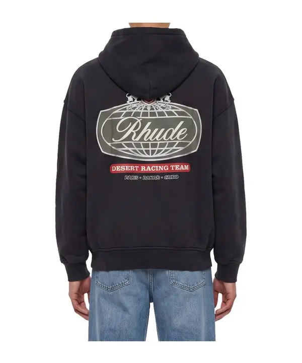Rhude Logo Printed Long-sleeved Hoodie