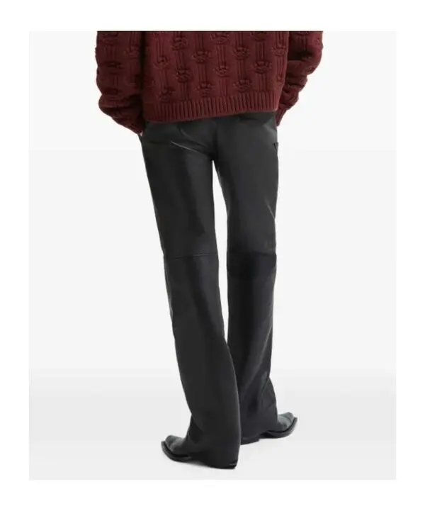 Marni Embroidered Panelled Leather Trousers