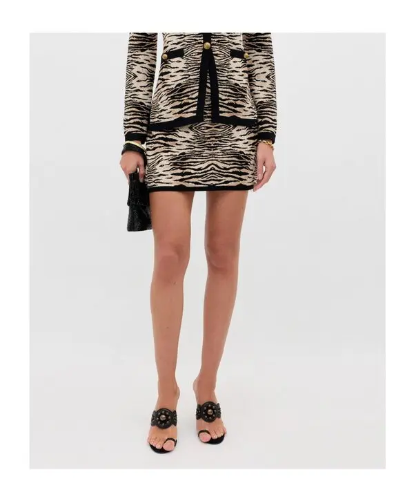 Rixo Print Knit Mini Skirt