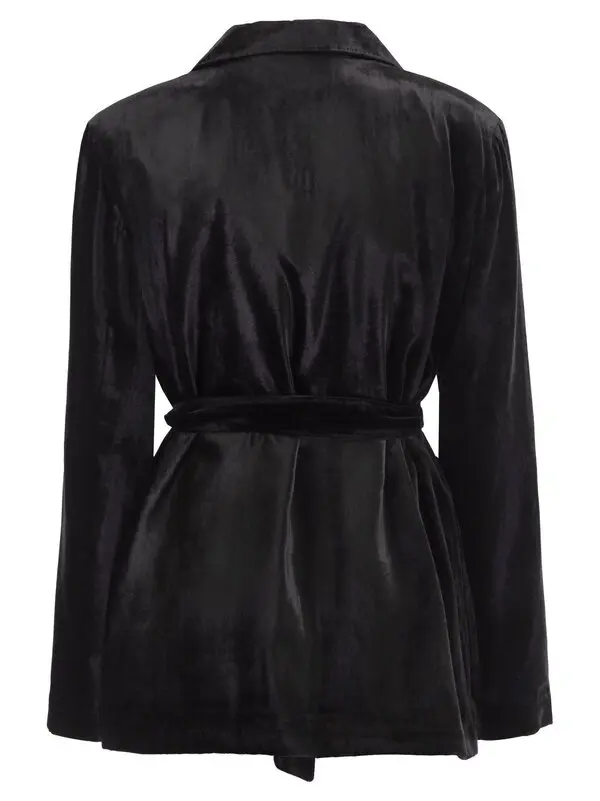 Max Mara Wkirecente Velvet Blazer With Belt