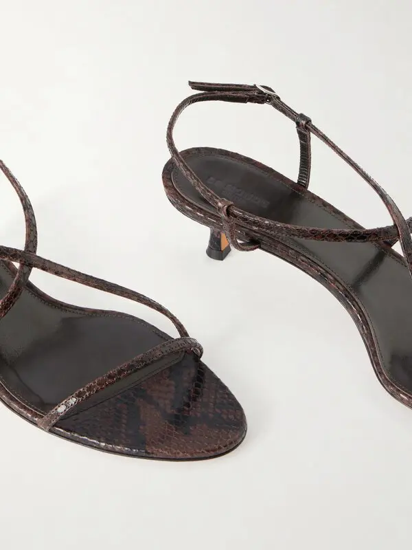 Le Monde Beryl Snake-effect Leather Sandals