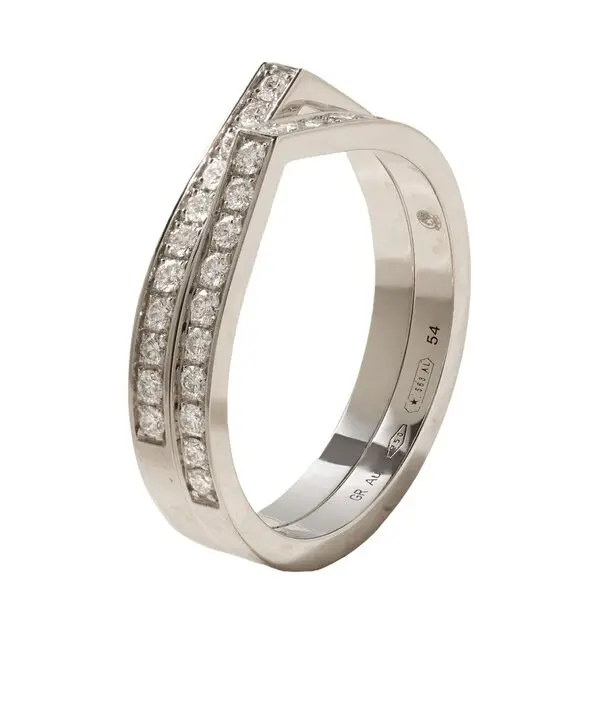 REPOSSI 18-karat White Gold Diamond Ring - Yellow