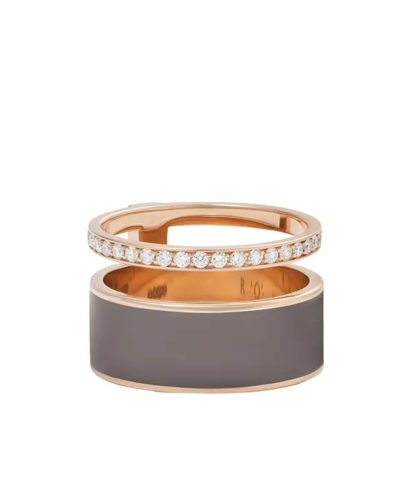 REPOSSI 18-karat Rose Gold, Lacquer And Diamond Ring