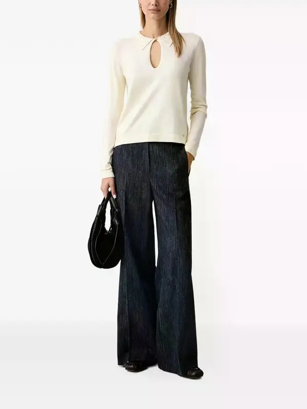 GAUDI Crystal-embellished Cut-out Sweater