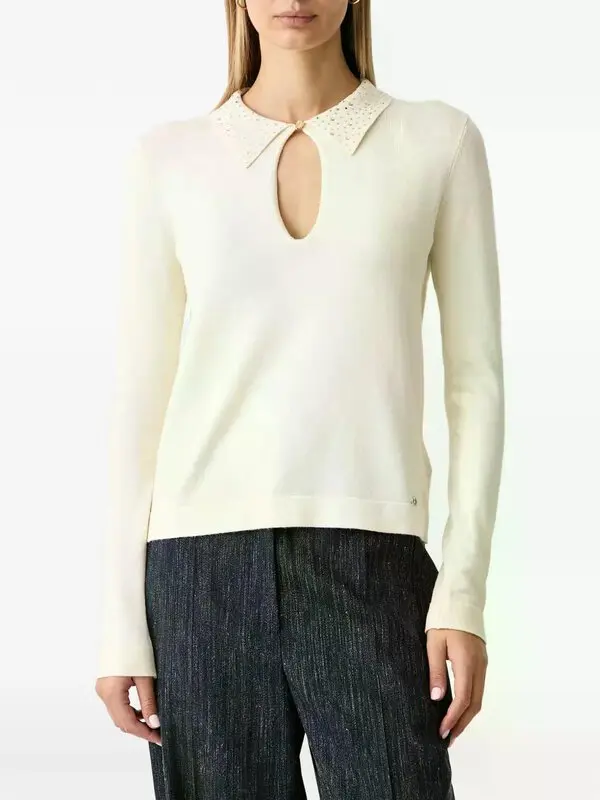 GAUDI Crystal-embellished Cut-out Sweater