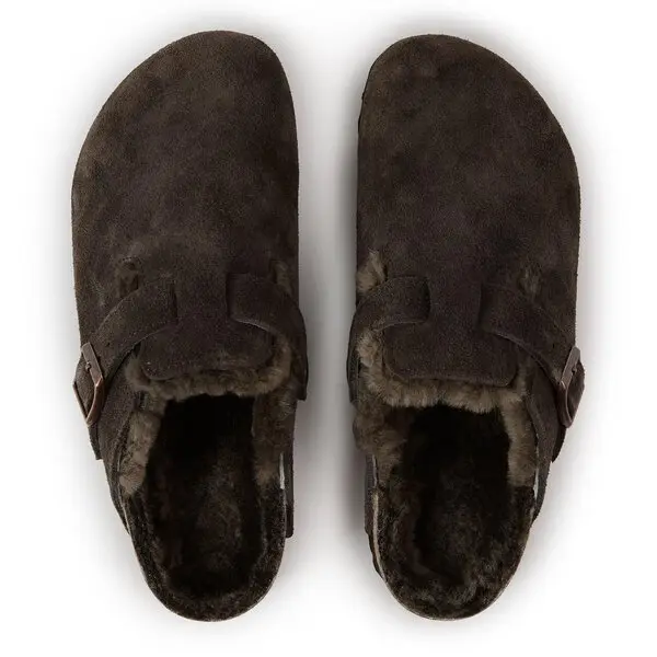BIRKENSTOCK Velvet-lined Closed-toe Mules