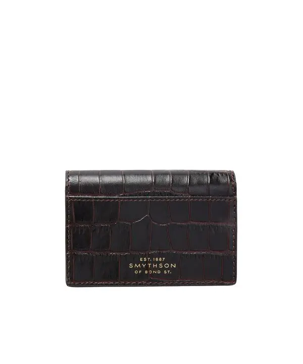 Smythson Croc-effect Leather Wallet - Black