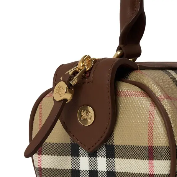 Burberry Checkered Cylindrical Handbag