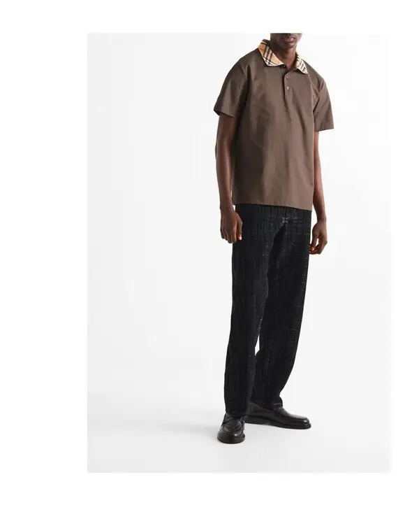 Burberry Plaid Collared Polo Shirt