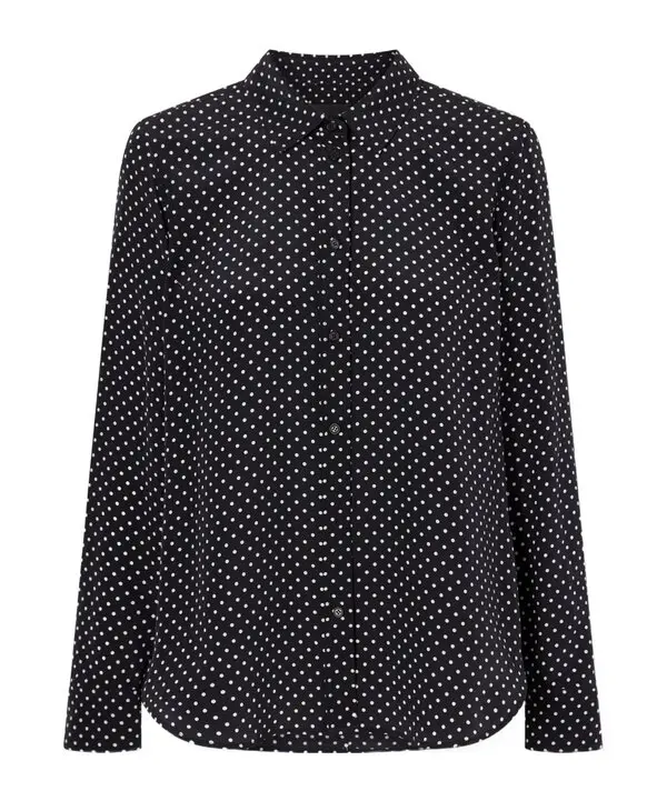 NILI LOTAN Polka-dot Silk Crepe De Chine Shirt