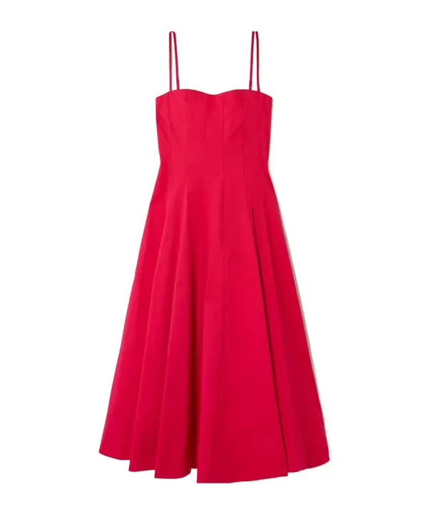 Staud Paneled Midi Dress - Red