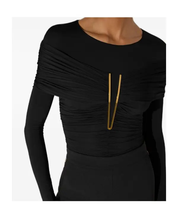 Elisabetta Franchi V-detail Embellished Bodysuit