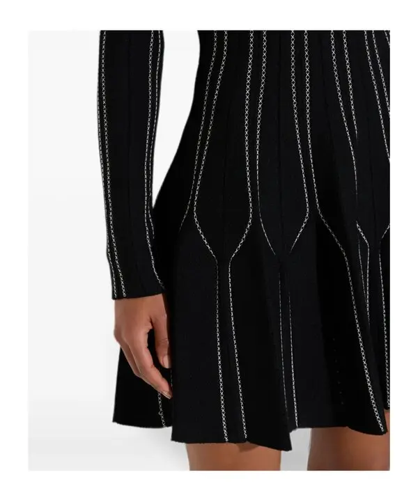 Elisabetta Franchi Dress With Wavy Topstitching Detail