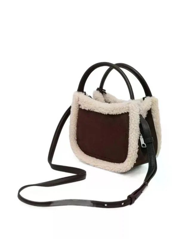 Dkny Shearling-trim Tote Bag - Brown