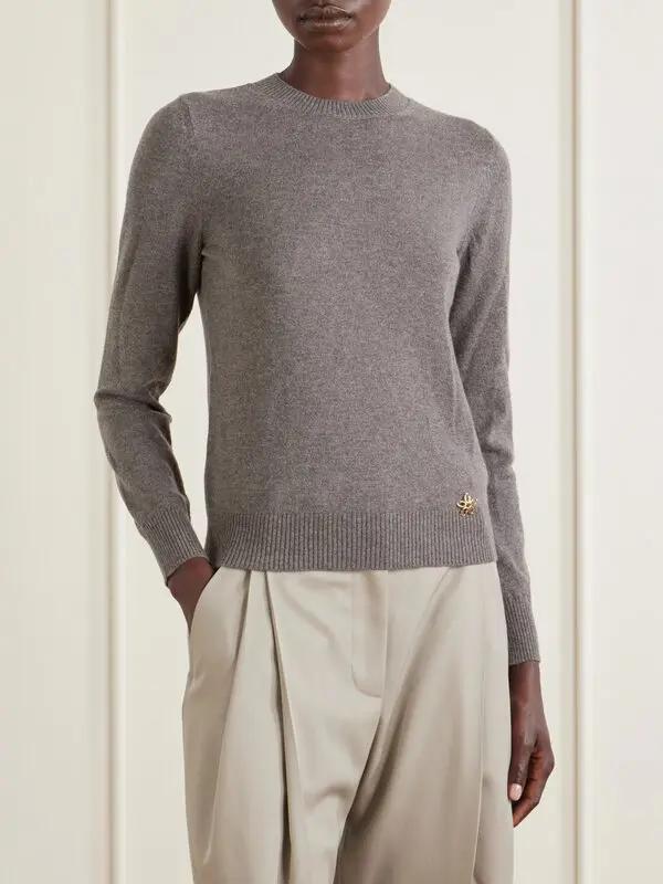 Oscar De La Renta Scarf-detailed Cashmere Sweater