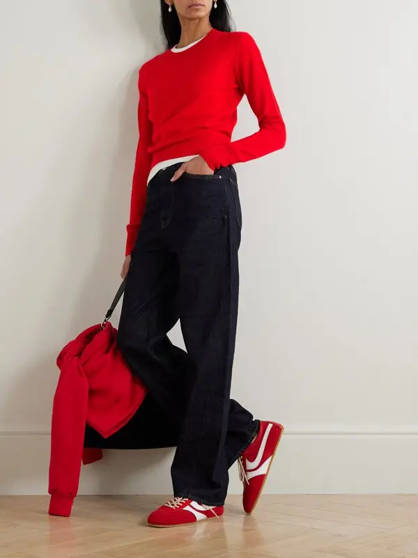Eterne Solid-color Cropped Cashmere Sweater