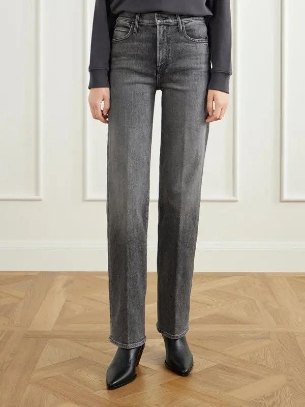 MOTHER High-waisted Straight-leg Jeans