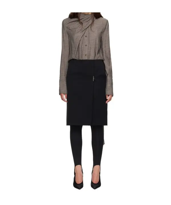 MUGLER Draped Prince Of Wales Check Shirt