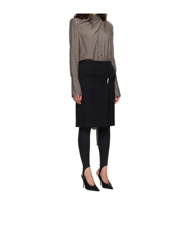 MUGLER Draped Prince Of Wales Check Shirt