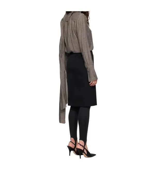 MUGLER Draped Prince Of Wales Check Shirt