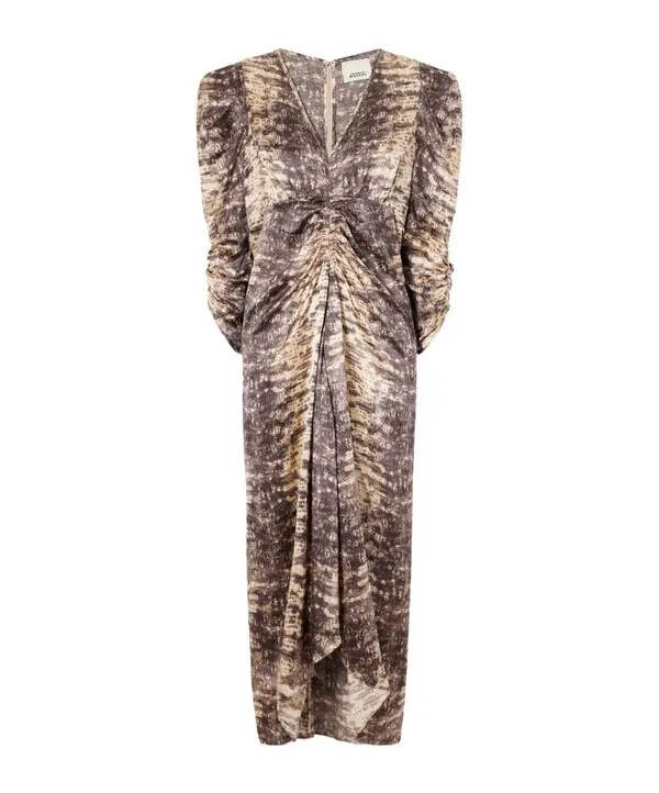 Isabel Marant Étoile Snake-print Silk Midi Dress - Brown