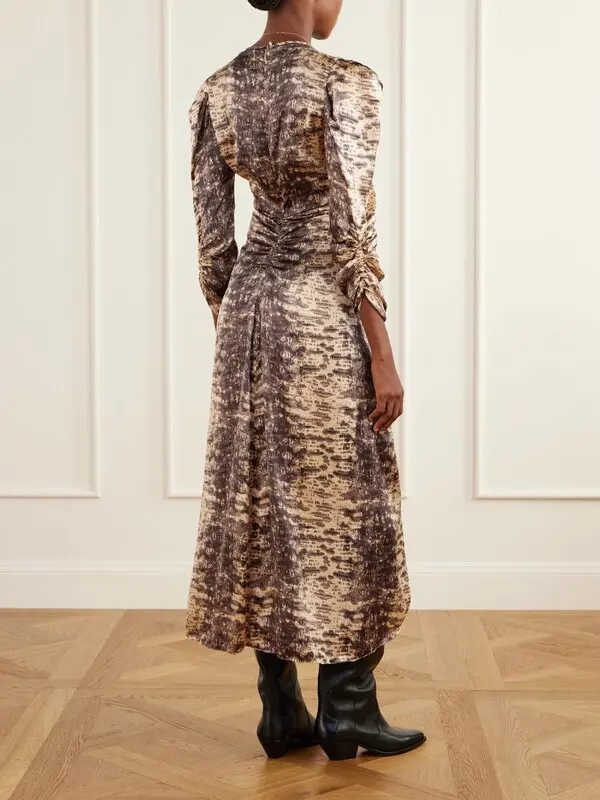 Isabel Marant Étoile Snake-print Silk Midi Dress
