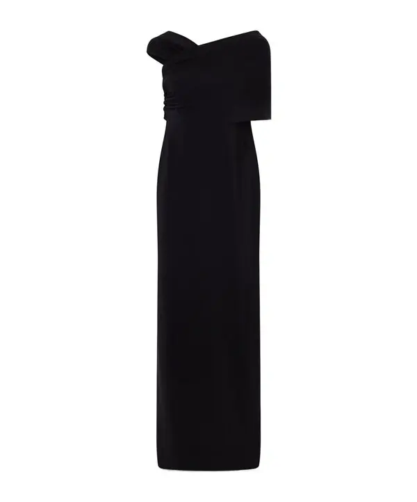 Oscar De La Renta Draped Asymmetrical Dress - Black