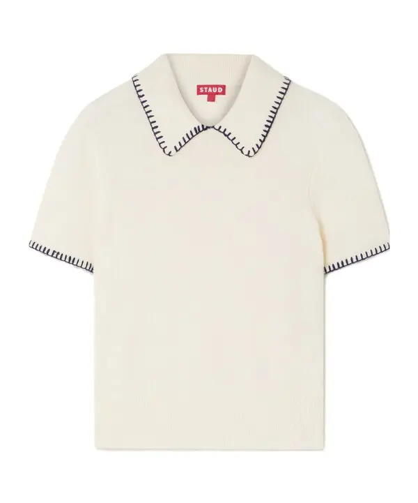 Staud Knitted Long-length Slim-fit Polo Shirt