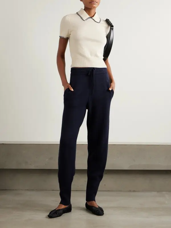 Staud Knitted Long-length Slim-fit Polo Shirt