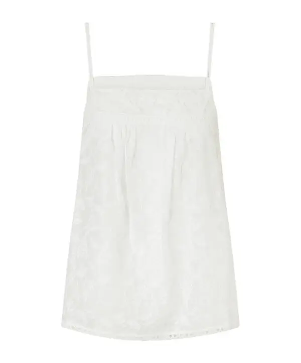 ERES Embroidered Lace-trimmed Cotton-blend Voile Top