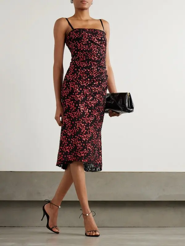 Staud Sequin Flower Dress