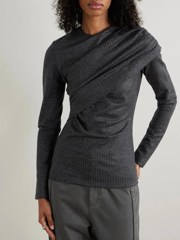 Isabel Marant Étoile Draped Wool And Cotton-blend Jersey Top