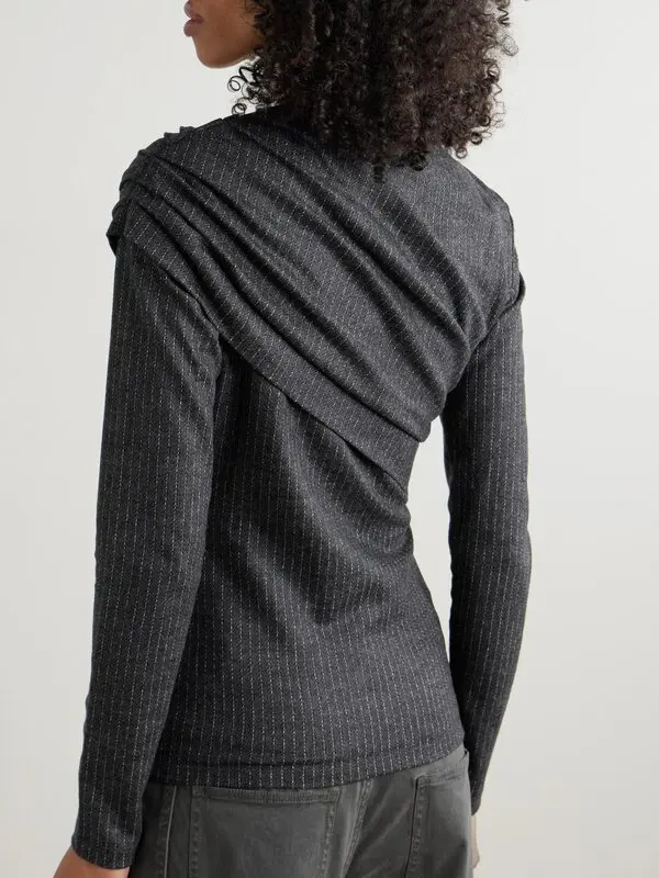 Isabel Marant Étoile Draped Wool And Cotton-blend Jersey Top
