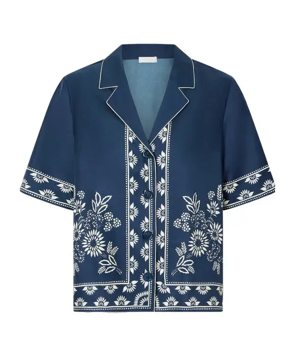ERES Infusion Floral-print Silk-twill Shirt - Blue