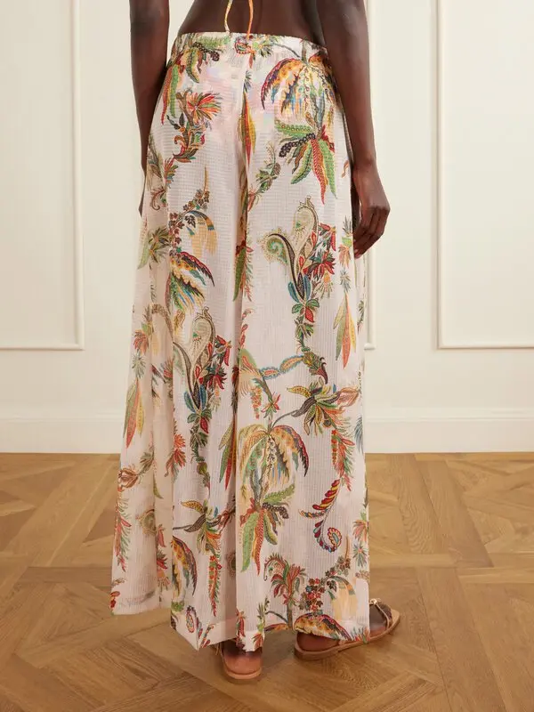 Etro Floral Print Wide-leg Pants-leg Pants
