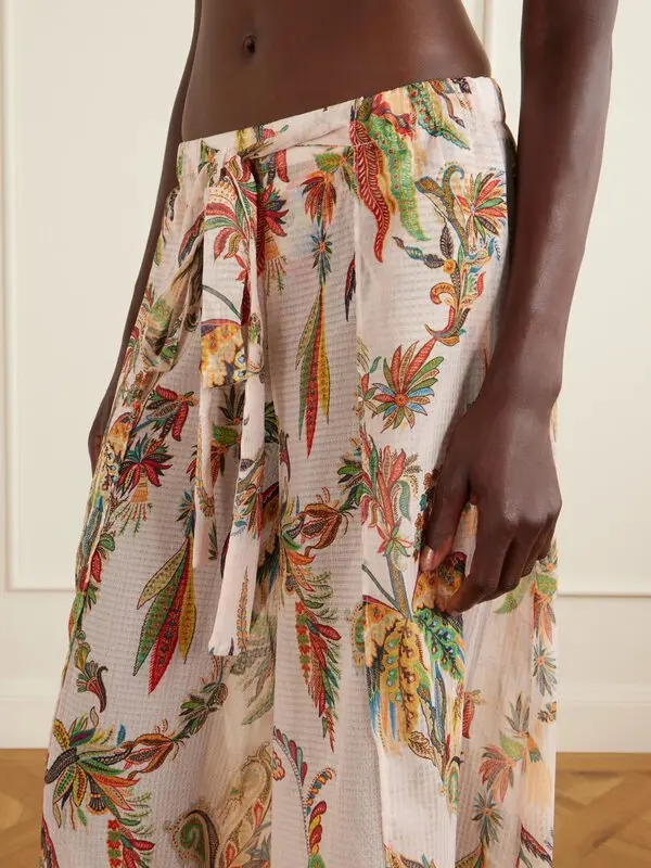 Etro Floral Print Wide-leg Pants-leg Pants