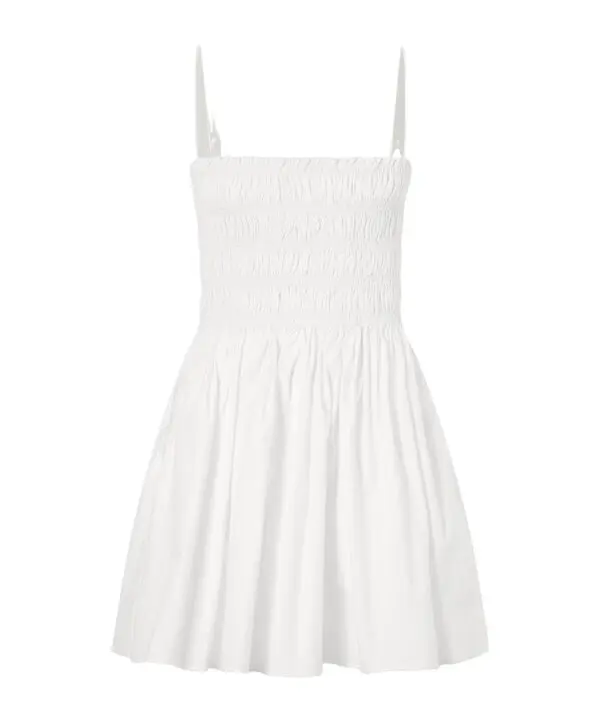 Matteau Shirred Cotton Mini Dress