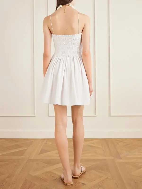 Matteau Shirred Cotton Mini Dress